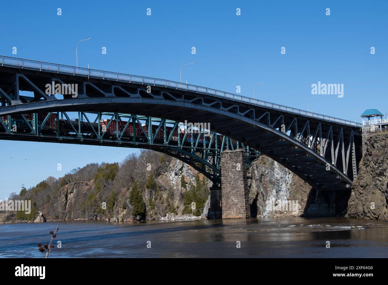 Reversing Falls Bridge from the lookout point in Saint John, New ...