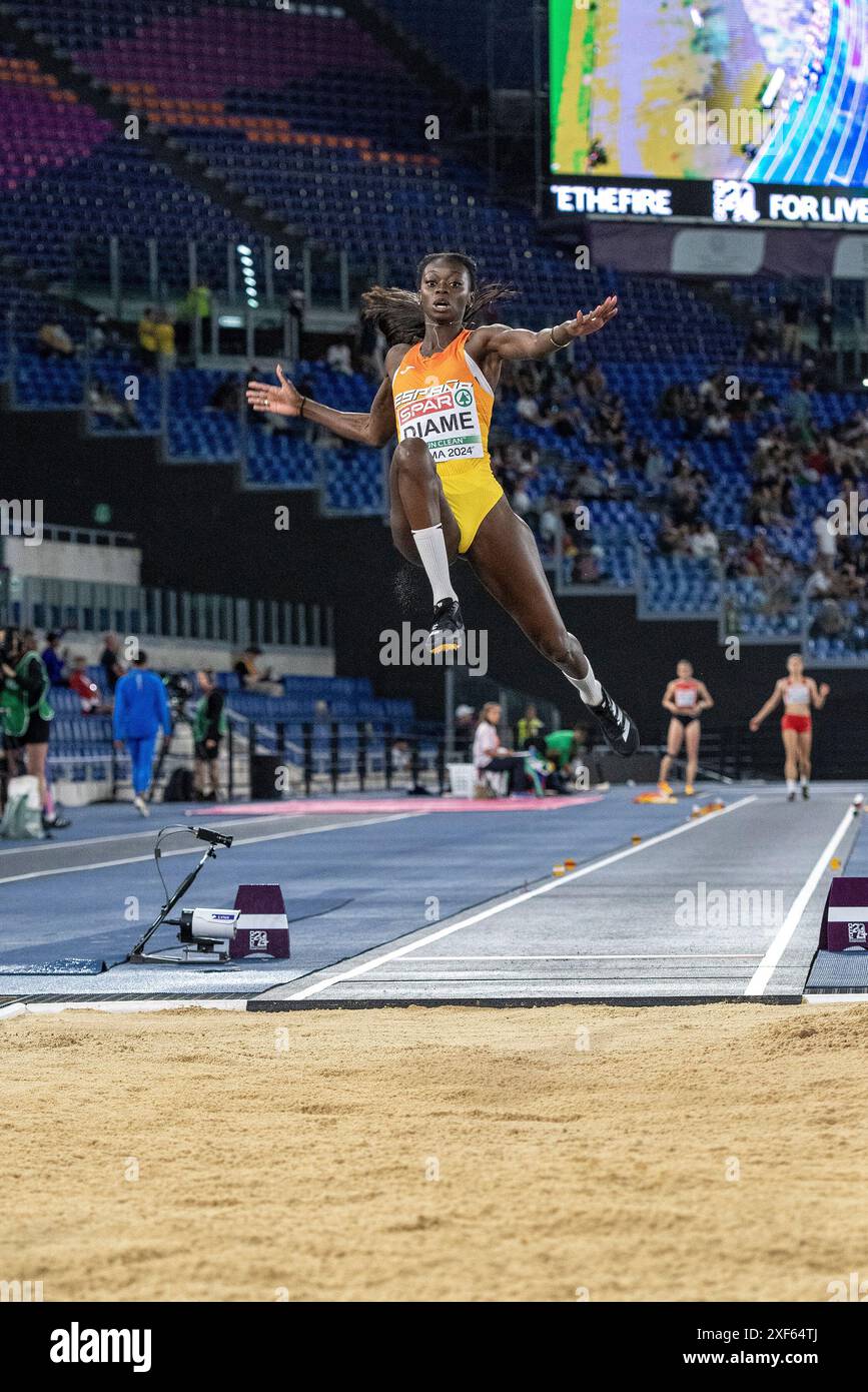 Fatima Diame (Spain) during the long jump women final at European ...