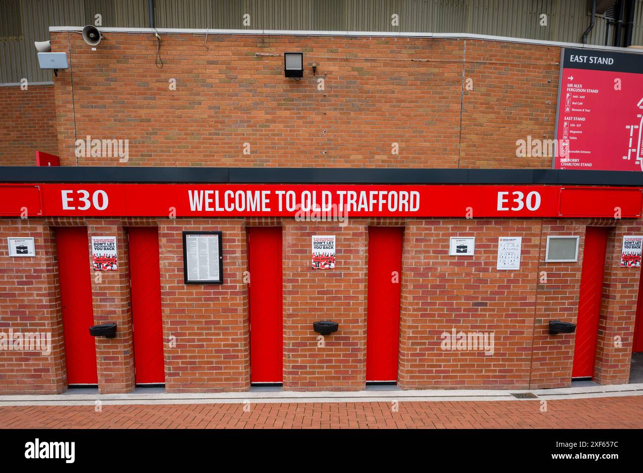 Manchester Trafford UK 29 June 2024. Entrance E30 at Old Trafford ...