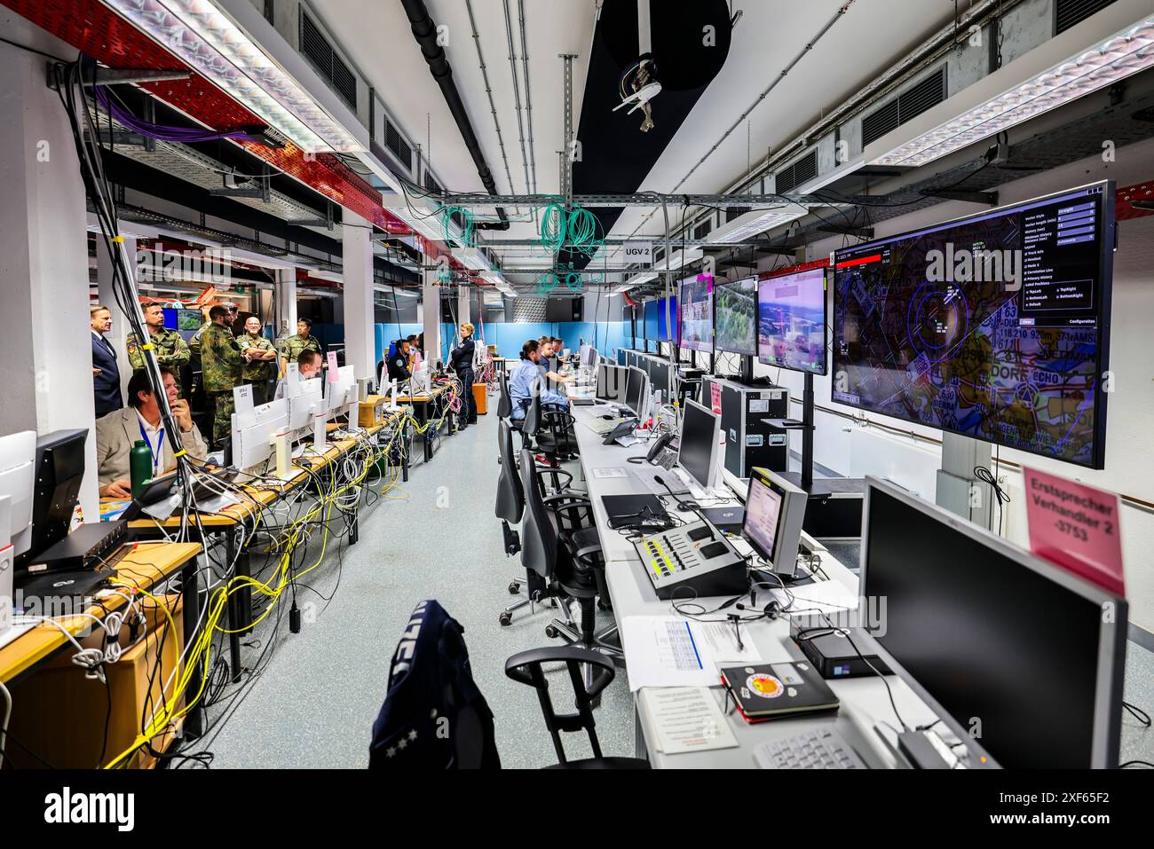 Uedem, Germany. 01st July, 2024. Police officers and Bundeswehr ...