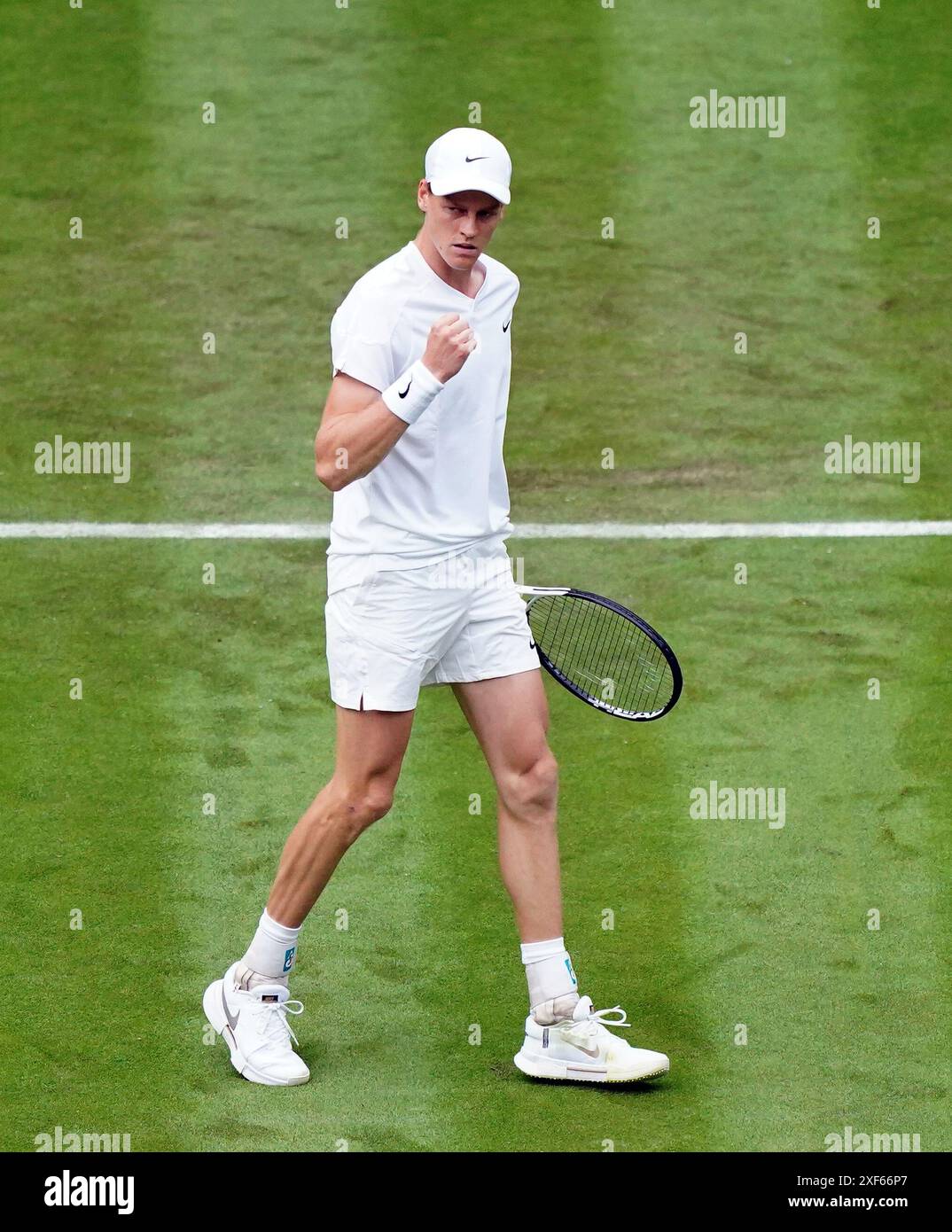 Jannik Sinner during his match against Yannick Hanfmann on day one of ...