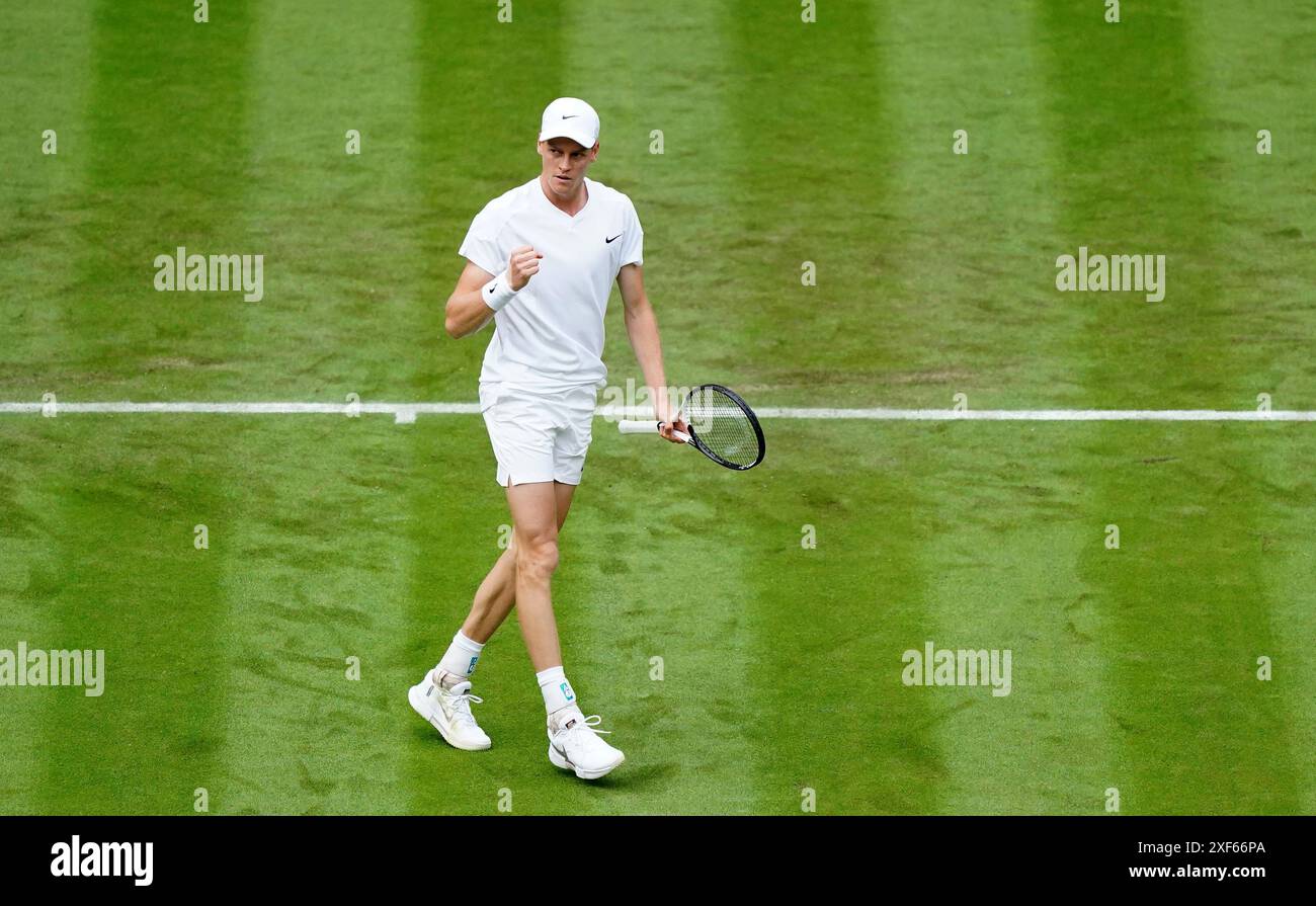 Jannik Sinner during his match against Yannick Hanfmann on day one of ...