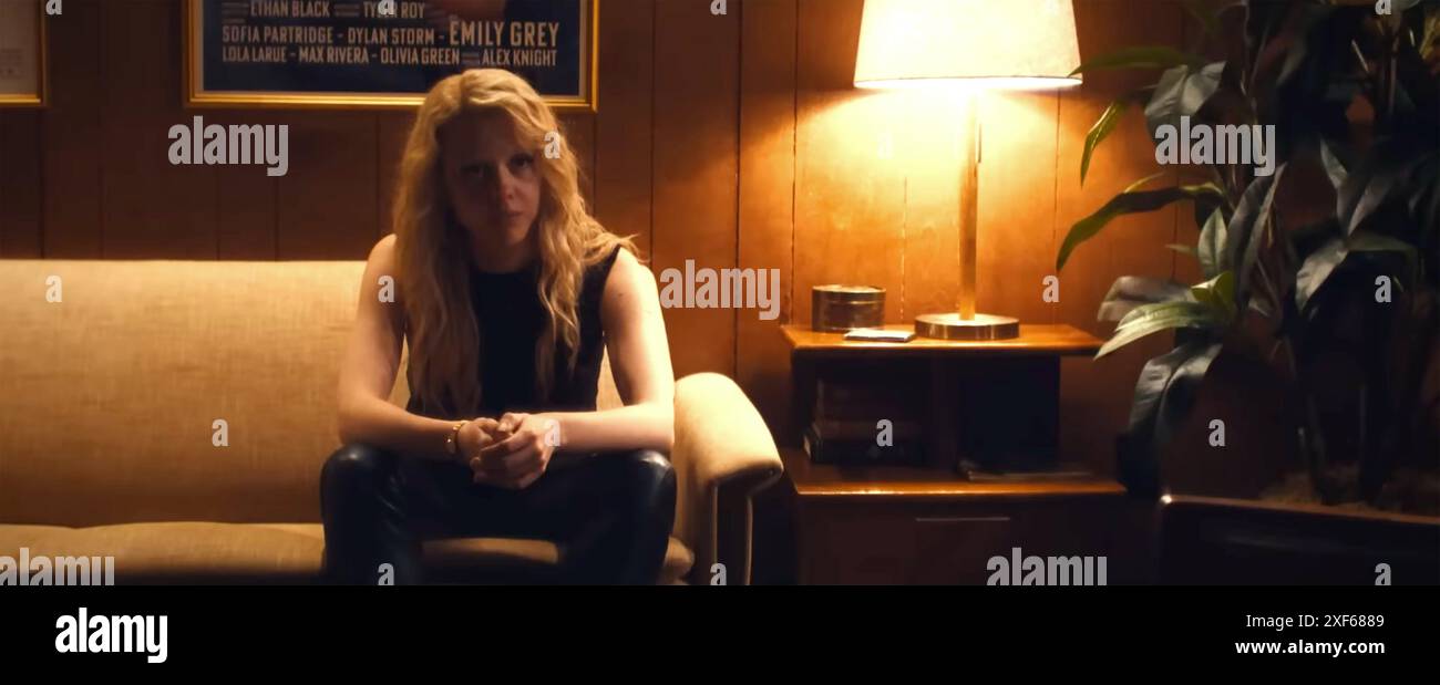 USA. Mia Goth in MaXXXine (©Access/A24) a 2024 American slasher film written, directed, produced ...