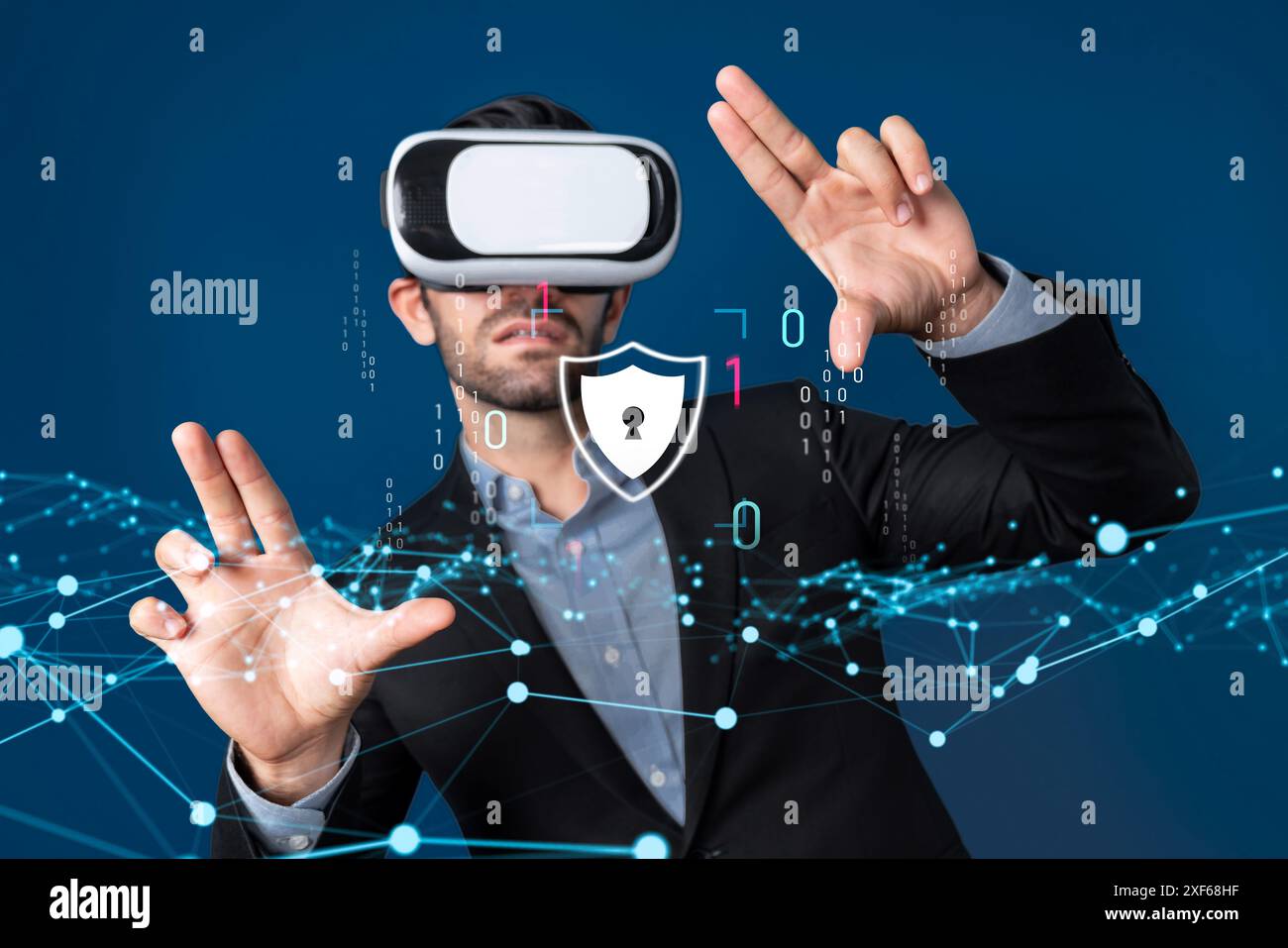 Business person explore the core of cyber security. Delve into cyber ...