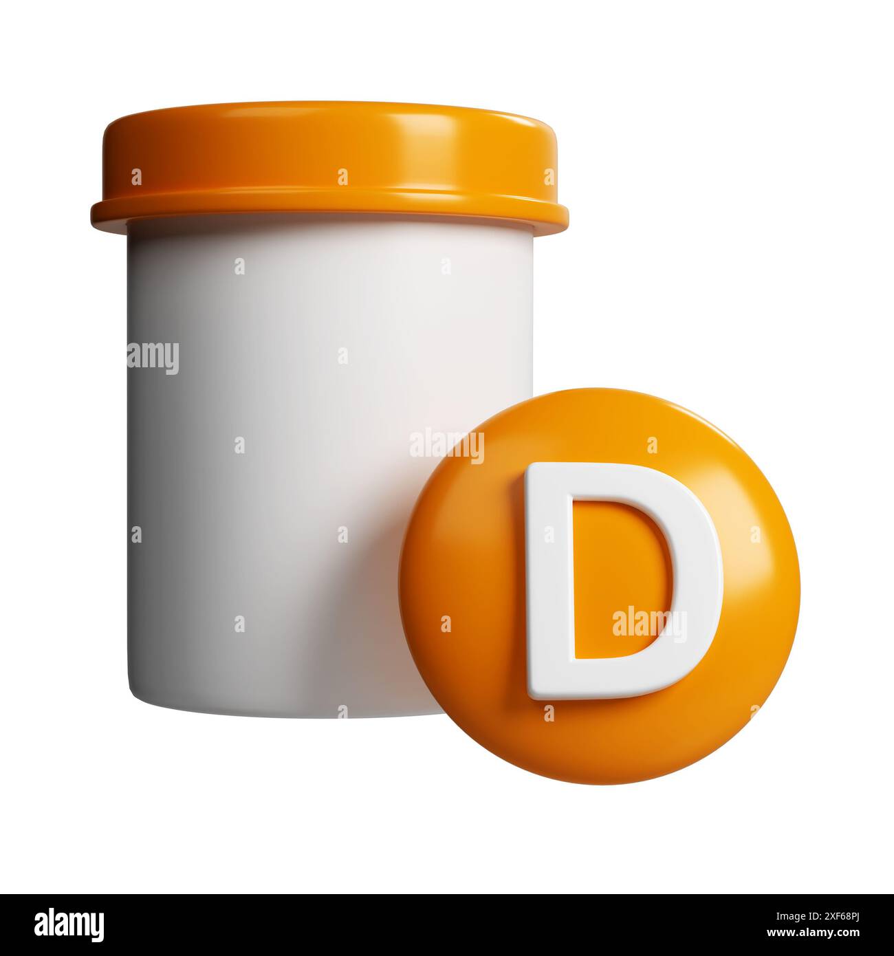 3D Vitamin D tablet tube mockup and orange tablets pharmacy icon. for ...