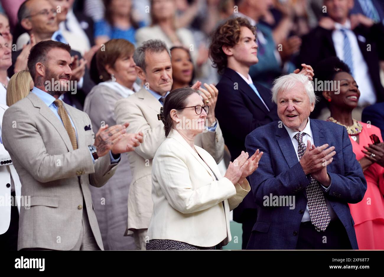 David Beckham, Susan Attenborough and Sir David Attenborough in the ...