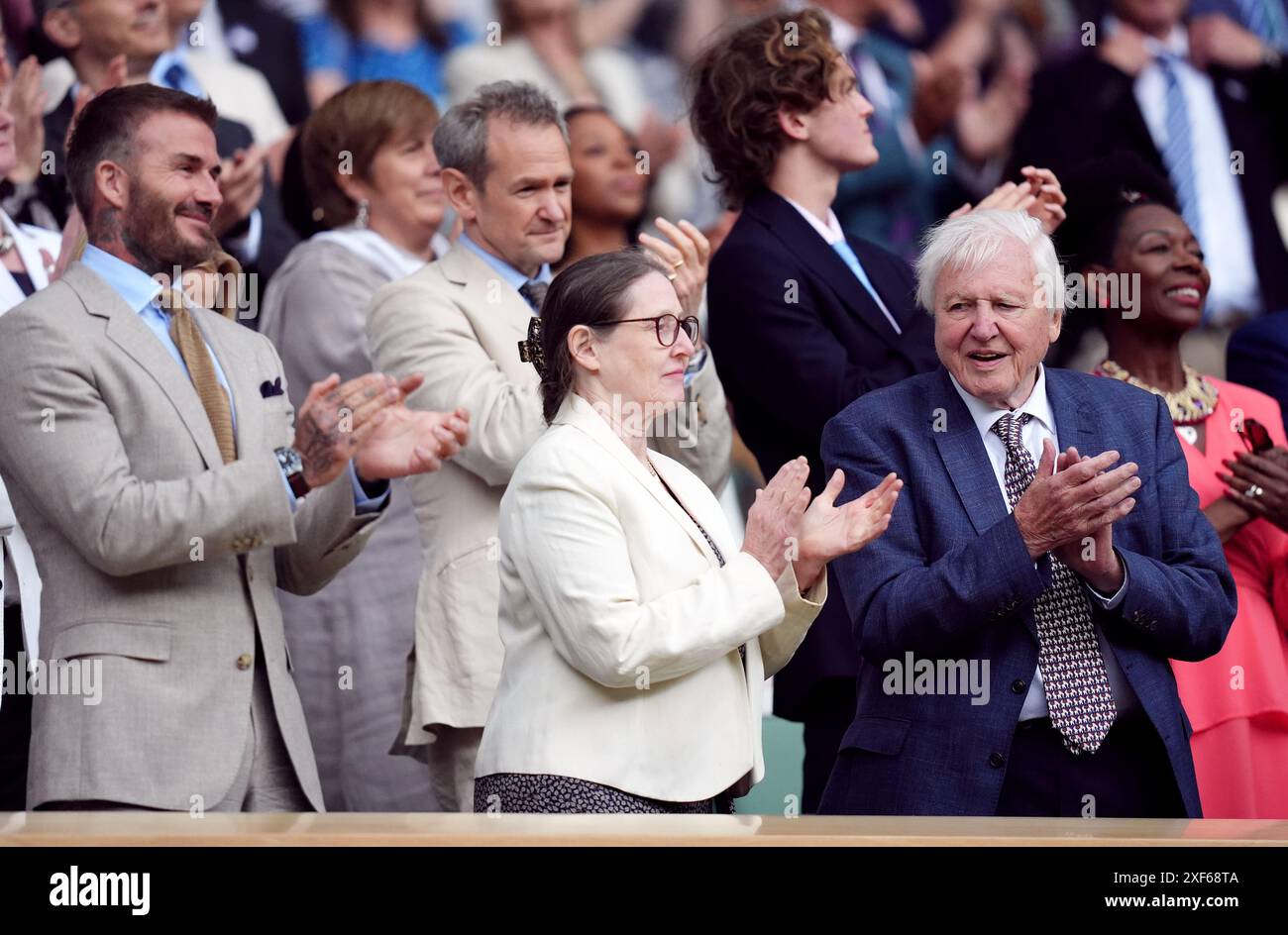 David Beckham, Susan Attenborough and Sir David Attenborough in the ...