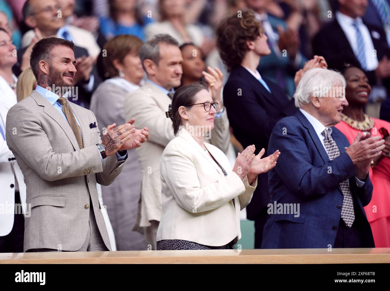 David Beckham, Susan Attenborough and Sir David Attenborough in the ...