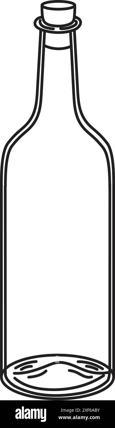 Empty glass bottles for message. Vector illustration of blank jar ...