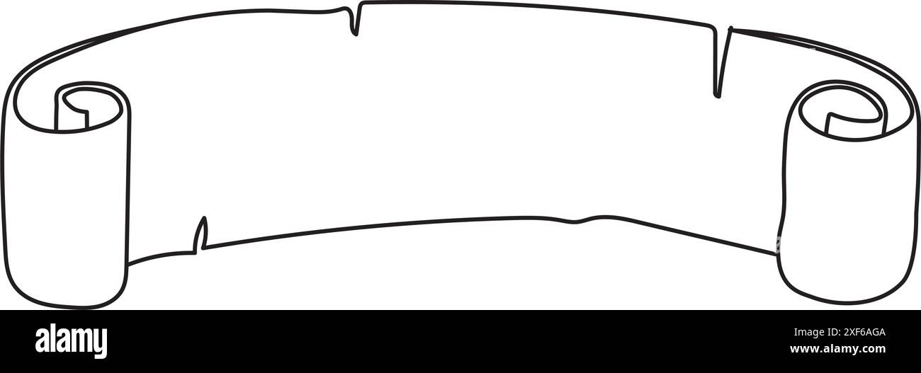 Vector ancient papyrus ribbon. Hand drawn illustration of Scroll ...