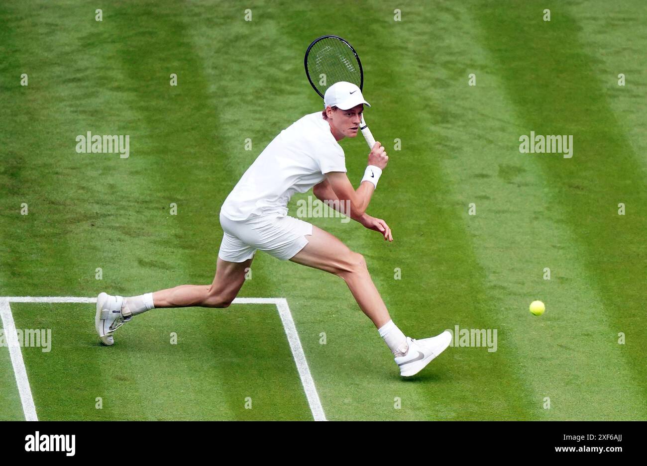 Jannik Sinner in action during his match against Yannick Hanfmann on ...