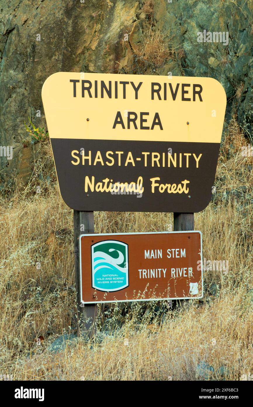 Trinity River sign, Trinity Wild and Scenic River, Shasta-Trinity ...