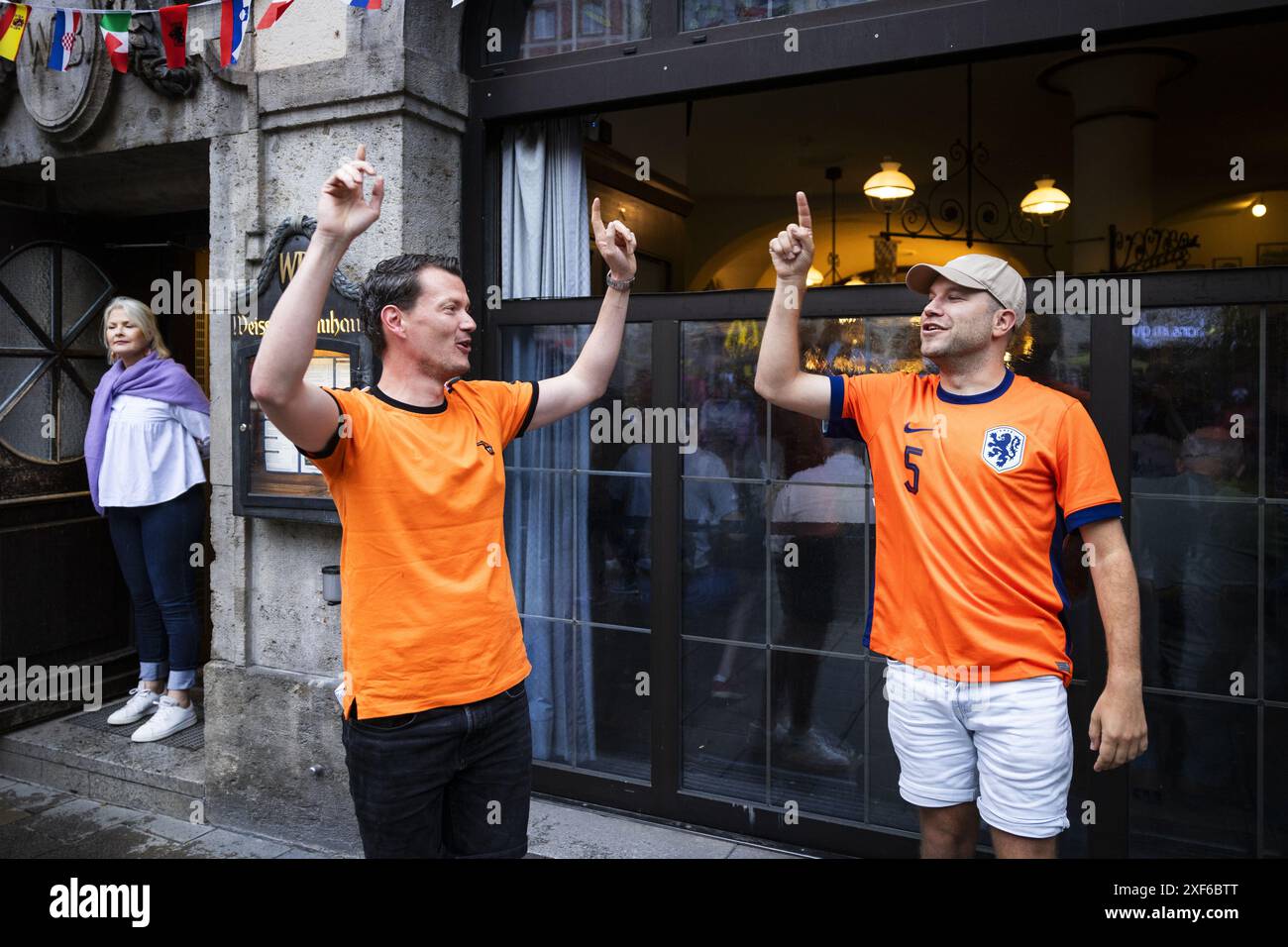 MUNICH - Dutch fans a day before the round of 16 match at the European ...