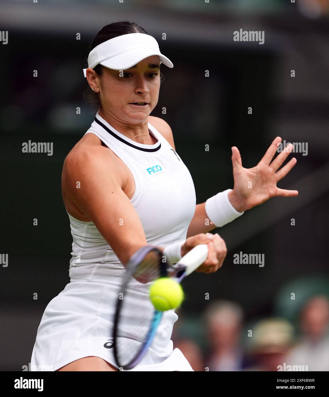 Caroline Dolehide in action against Coco Gauff (not pictured) on day ...