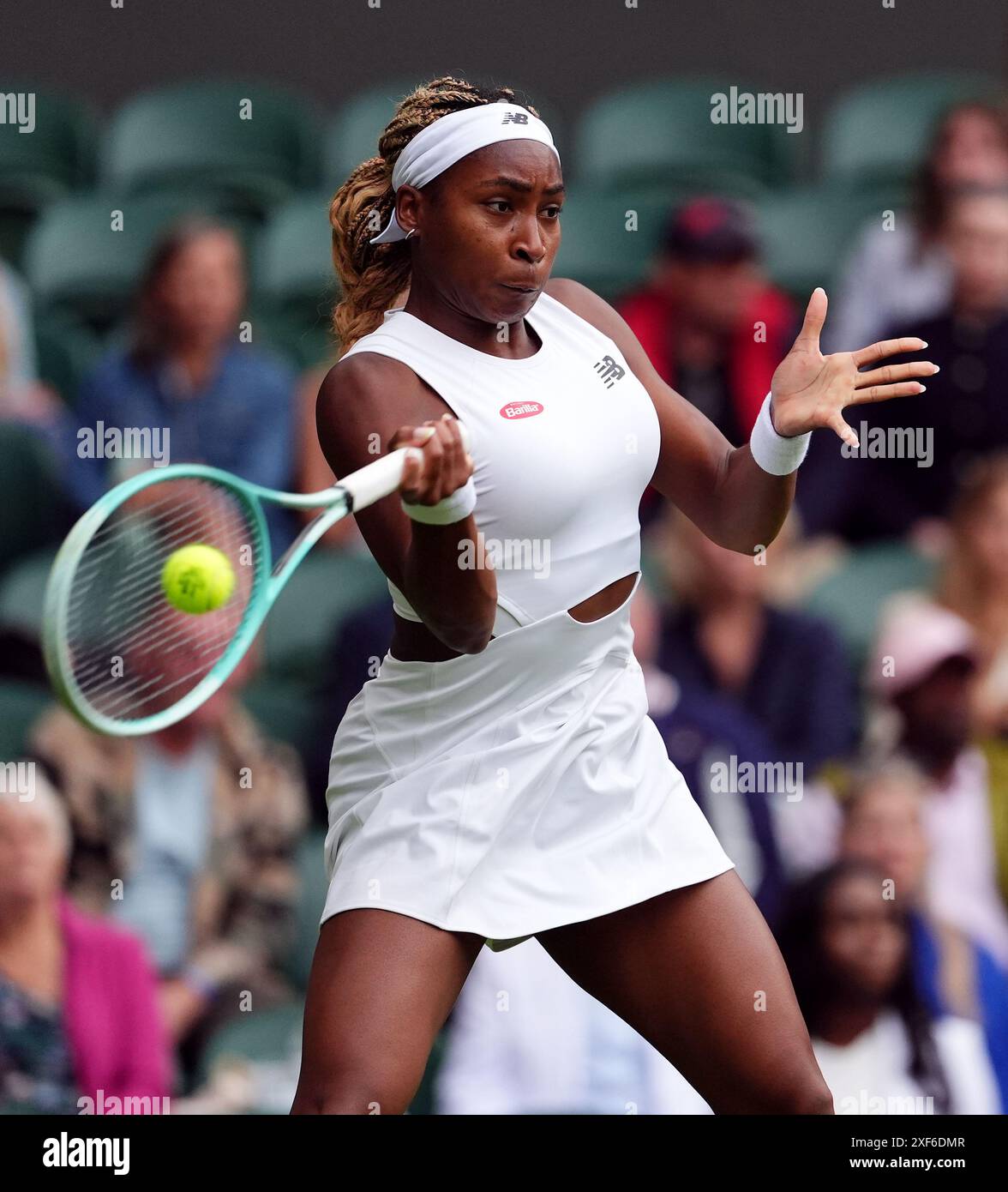 Coco Gauff in action against Caroline Dolehide (not pictured) on day ...