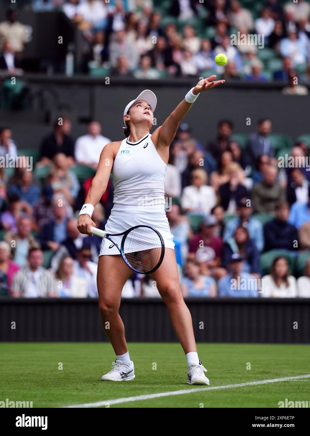 Caroline Dolehide in action against Coco Gauff (not pictured) on day ...