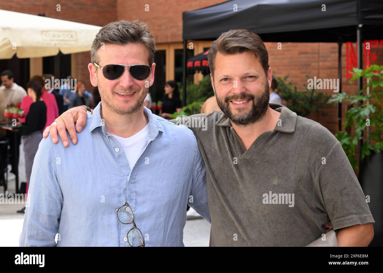 Munich, Germany. 01st July, 2024. Directors Dennis Gansel (l) and Peter ...