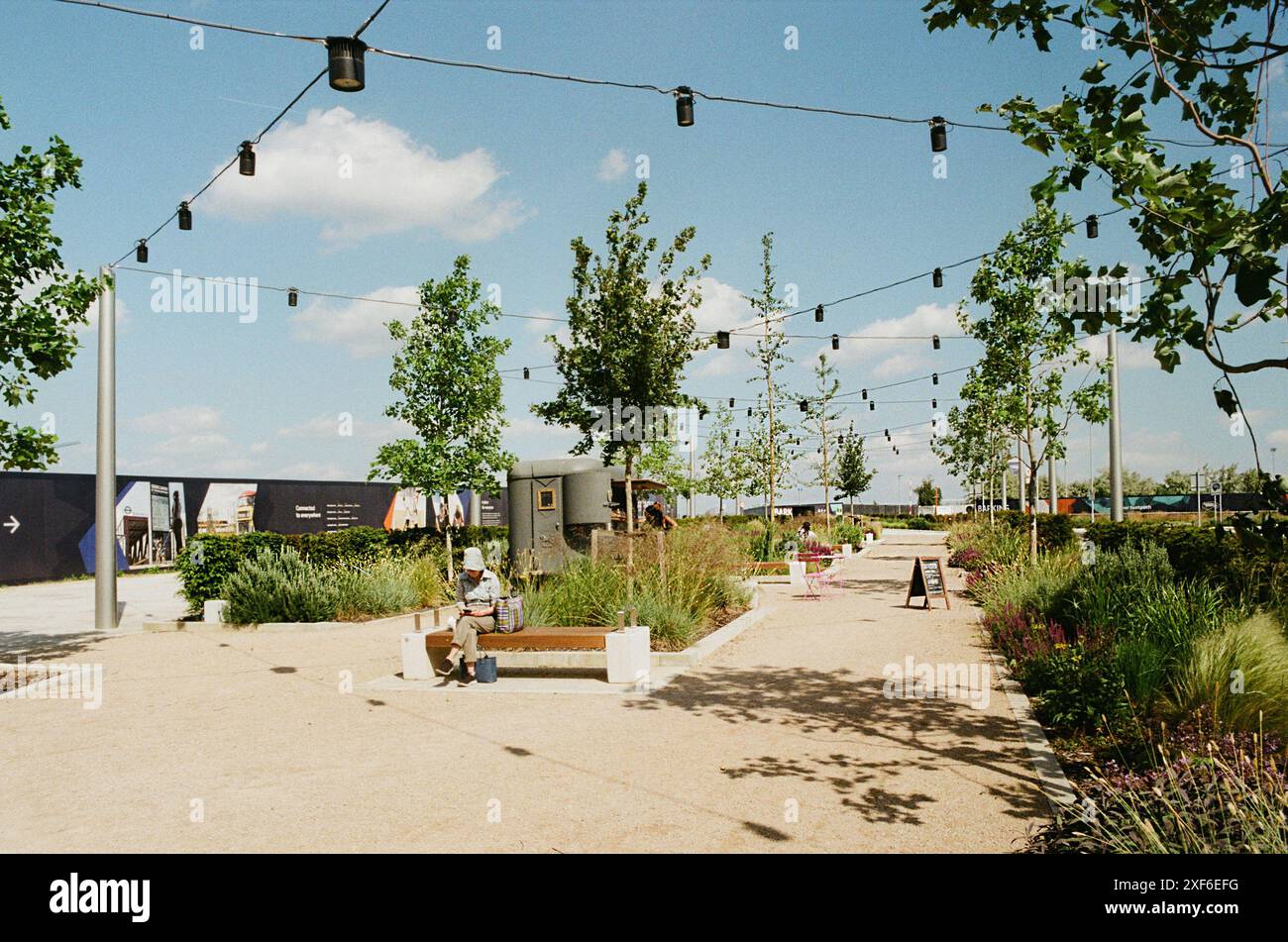 New pedestrian area near the station at Barking Riverside, East London ...