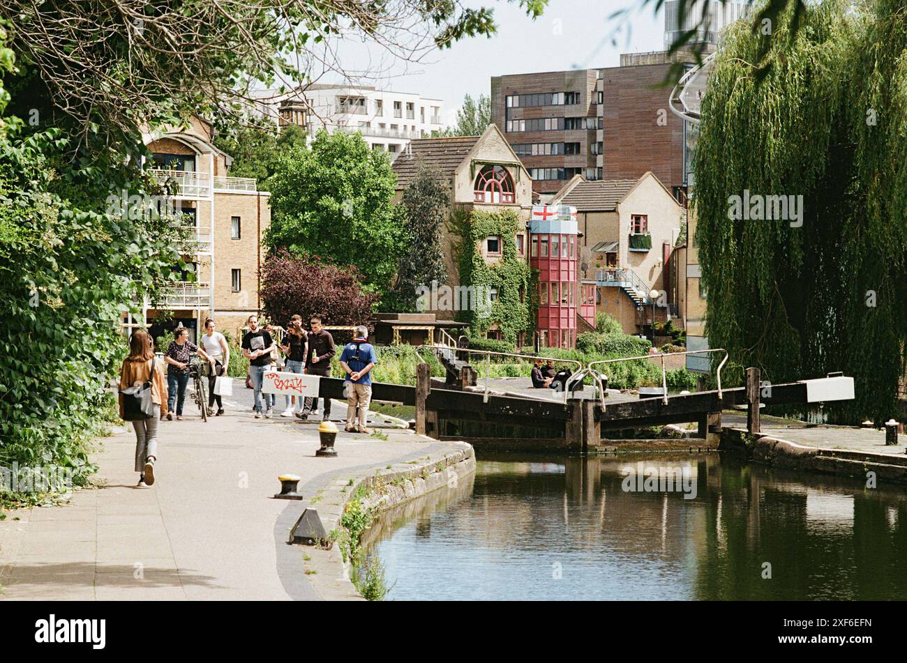 City Road Lock on the Regent's Canal at Islington, London UK, with ...