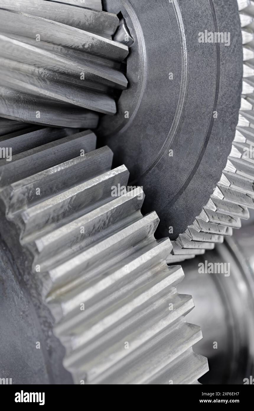 Group of pinions, part of gear box or servo mechanism, close up shot ...