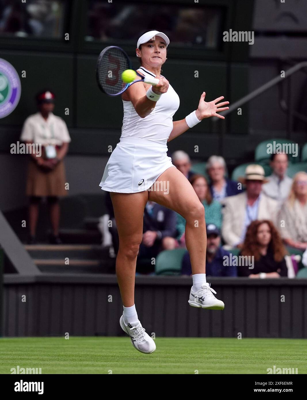 Caroline Dolehide in action against Coco Gauff (not pictured) on day ...