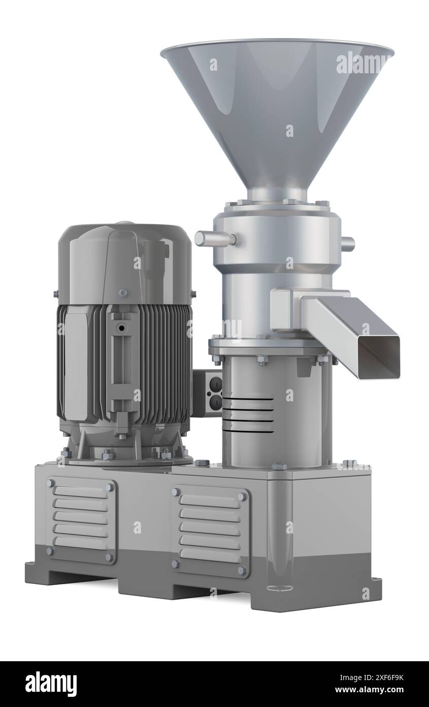 Paste grinding machine introduction, 3D rendering isolated on white ...