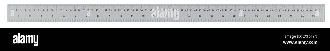 Metal ruler, 3D rendering isolated on white background Stock Photo - Alamy