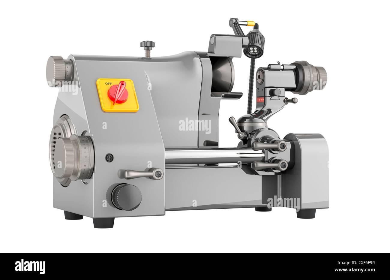 Gray universal cutter grinder, 3D rendering isolated on white ...
