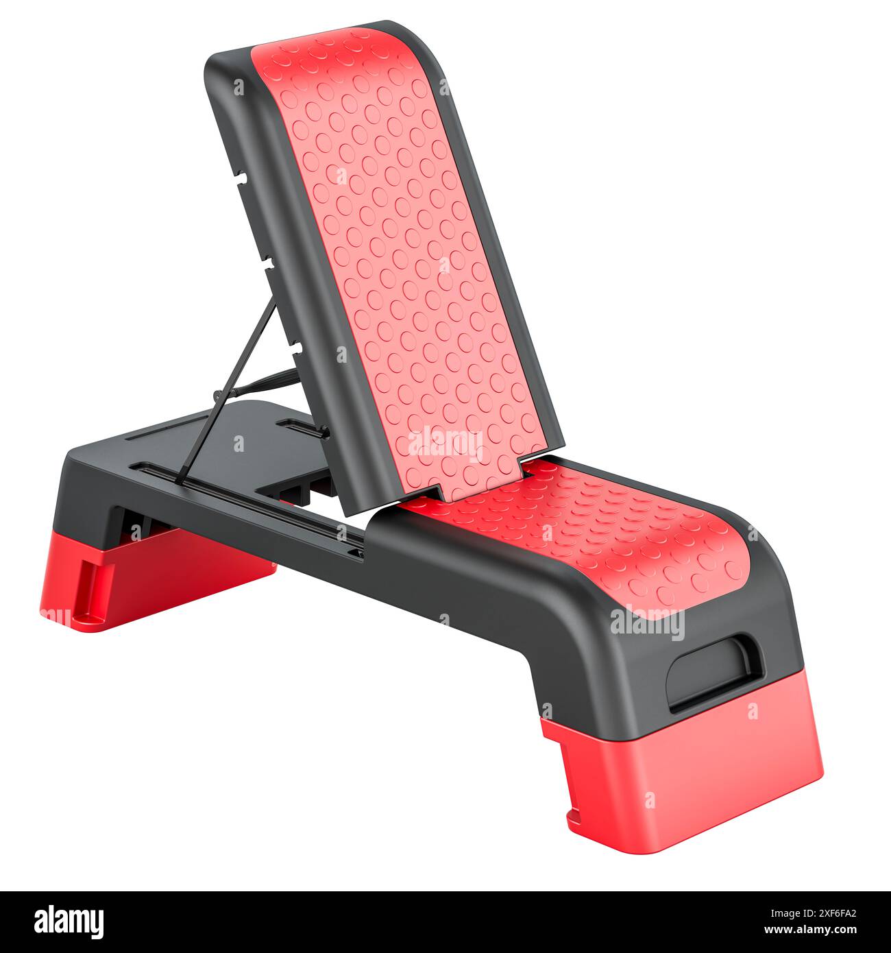 Red multifunctional aerobic deck. Overall exercise step platform, 3D ...