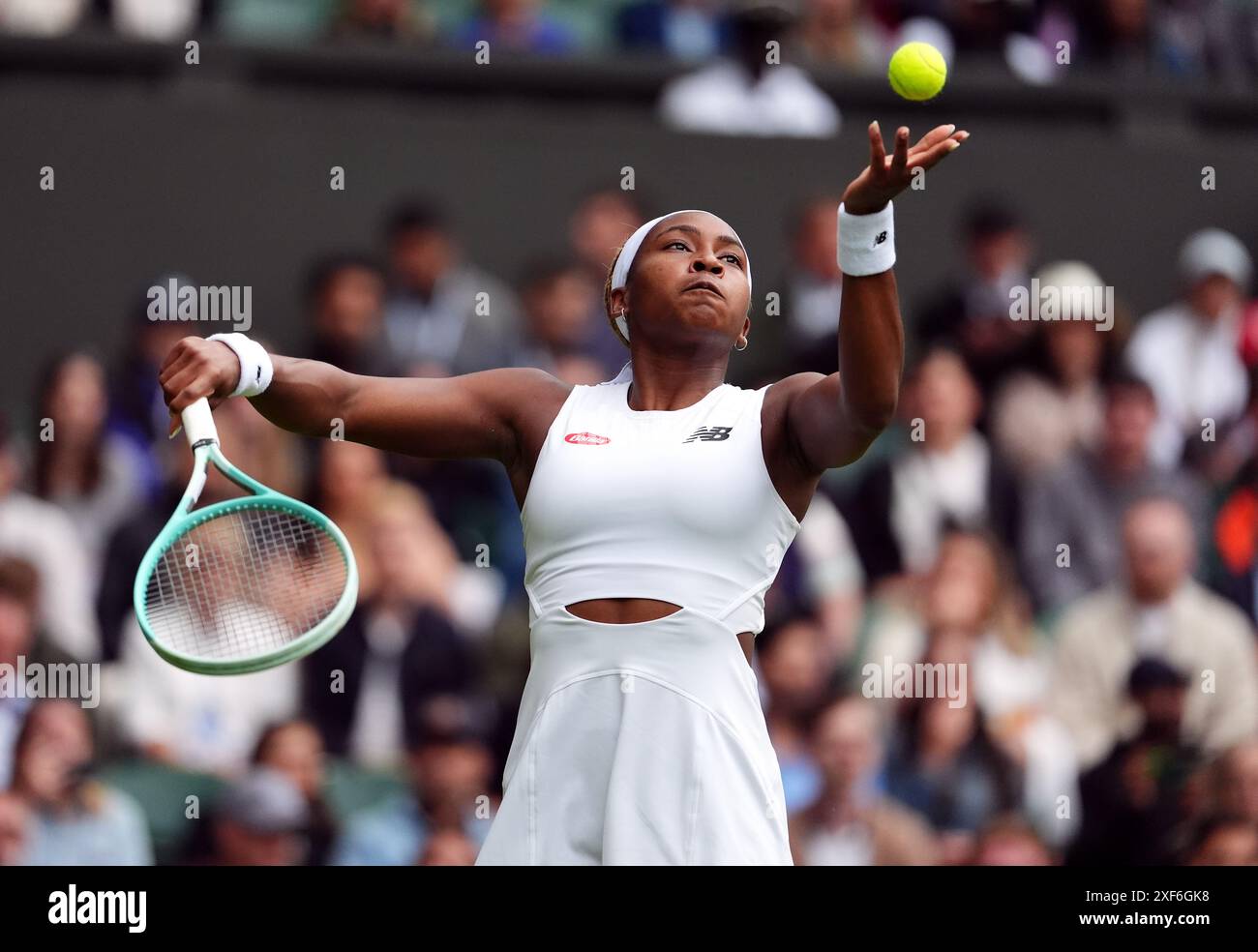 Coco Gauff in action against Caroline Dolehide (not pictured) on day ...