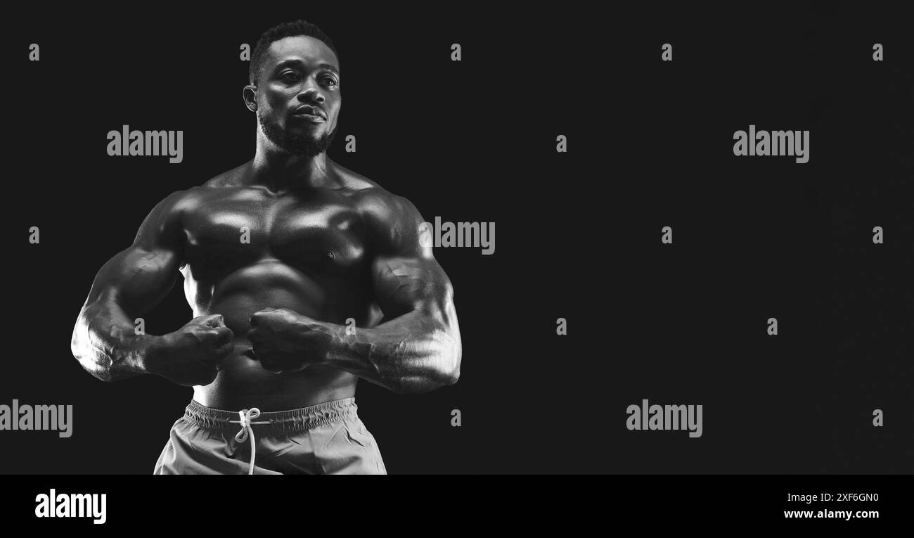 Muscular Man Posing In Studio Stock Photo - Alamy