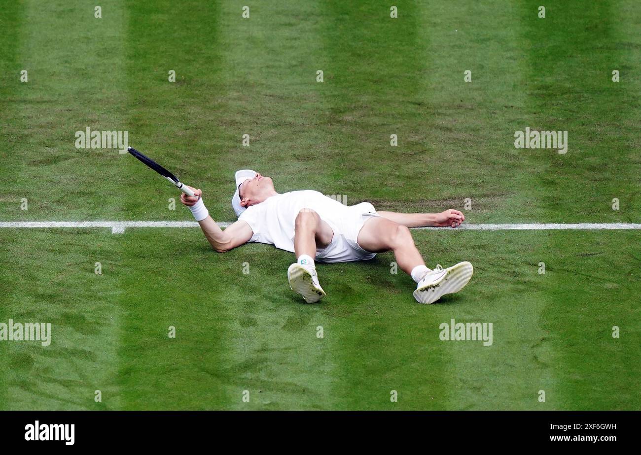 Jannik Sinner during his match against Yannick Hanfmann on day one of ...