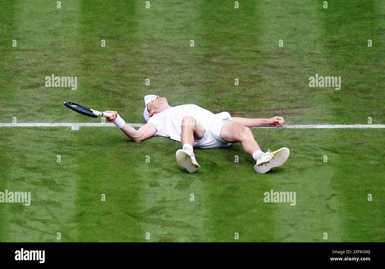 Jannik Sinner during his match against Yannick Hanfmann on day one of ...