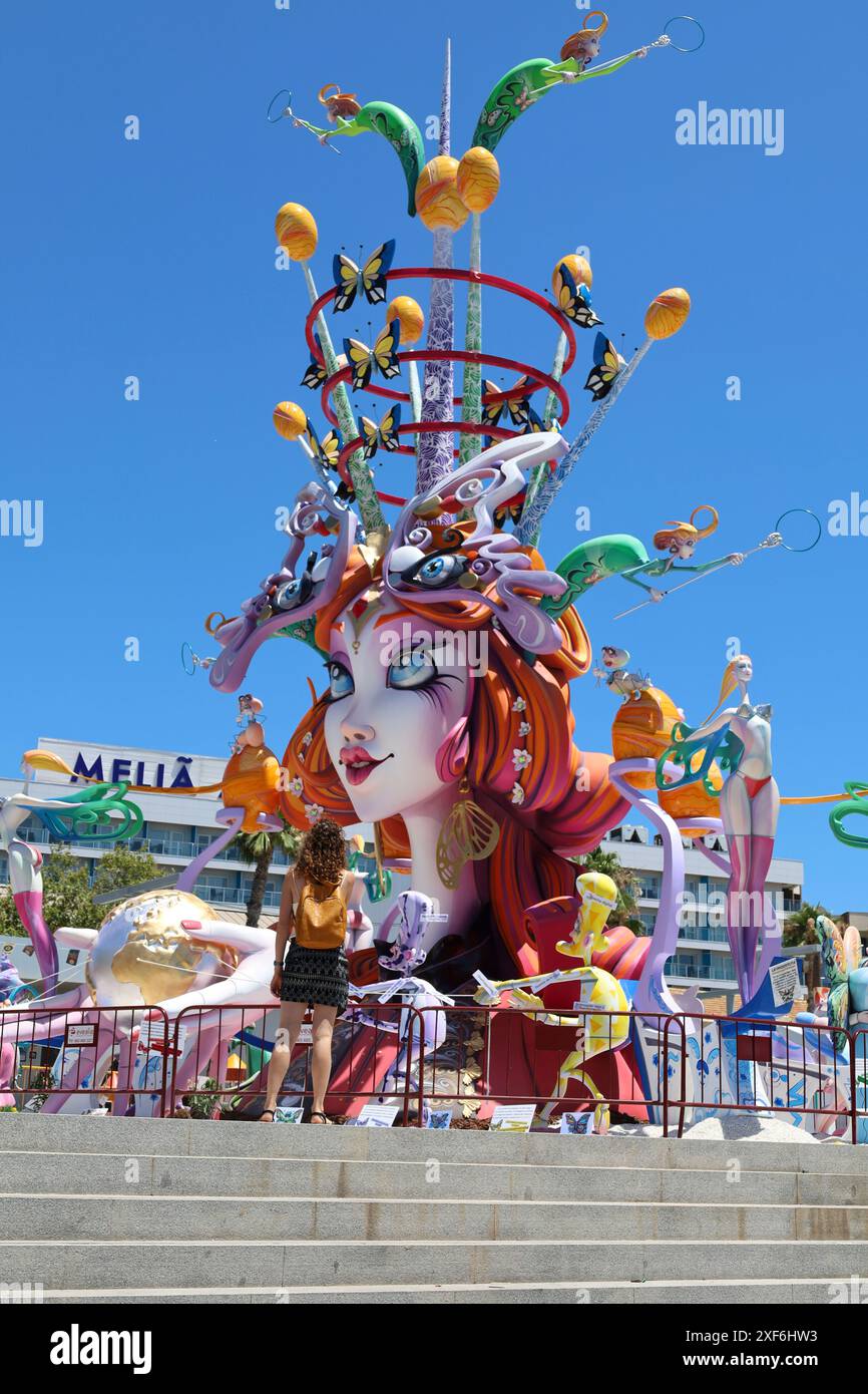 Alicante, Spain- June 20, 2024: The Hogueras, the enormous cardboard ...