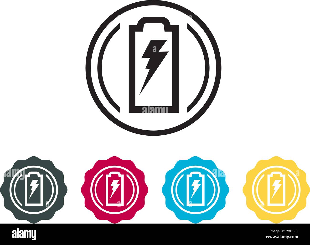Battery Storage with Lighting Bolt - Fast Charging - Stock Icon as EPS ...