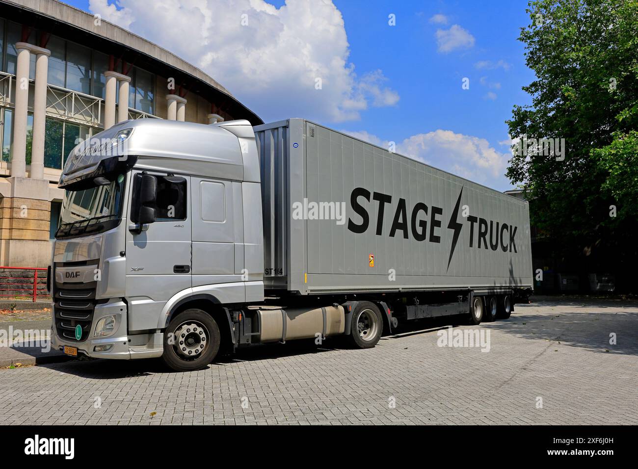 Lorry with logo - Stage Truck. Taken June / July 2024 Stock Photo - Alamy