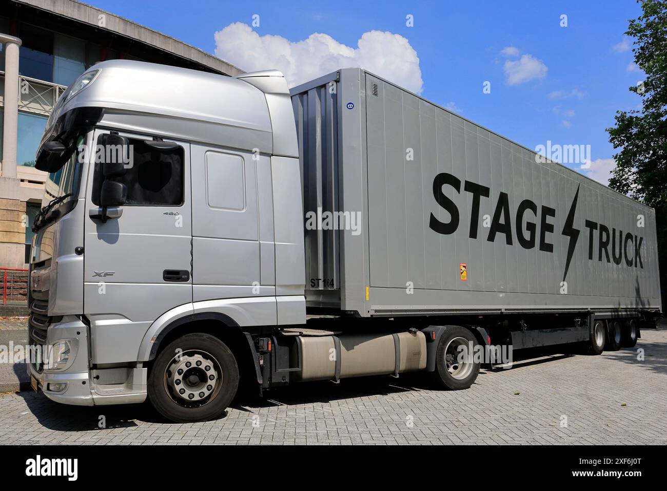 Lorry with logo - Stage Truck. Taken June / July 2024 Stock Photo - Alamy