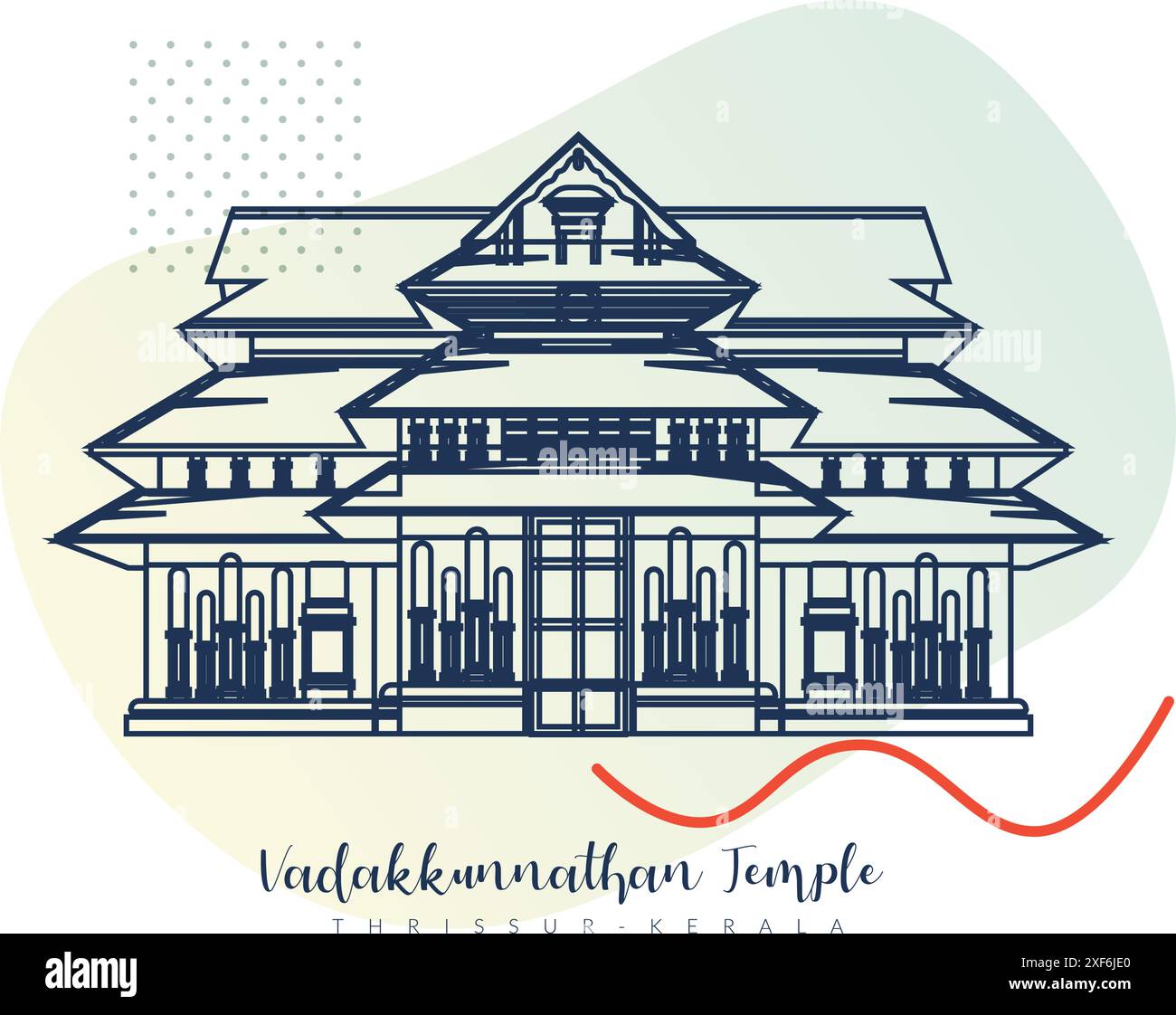 Vadakkunnathan Shiva Temple - Thrissur - Stock Illustration as EPS 10 ...