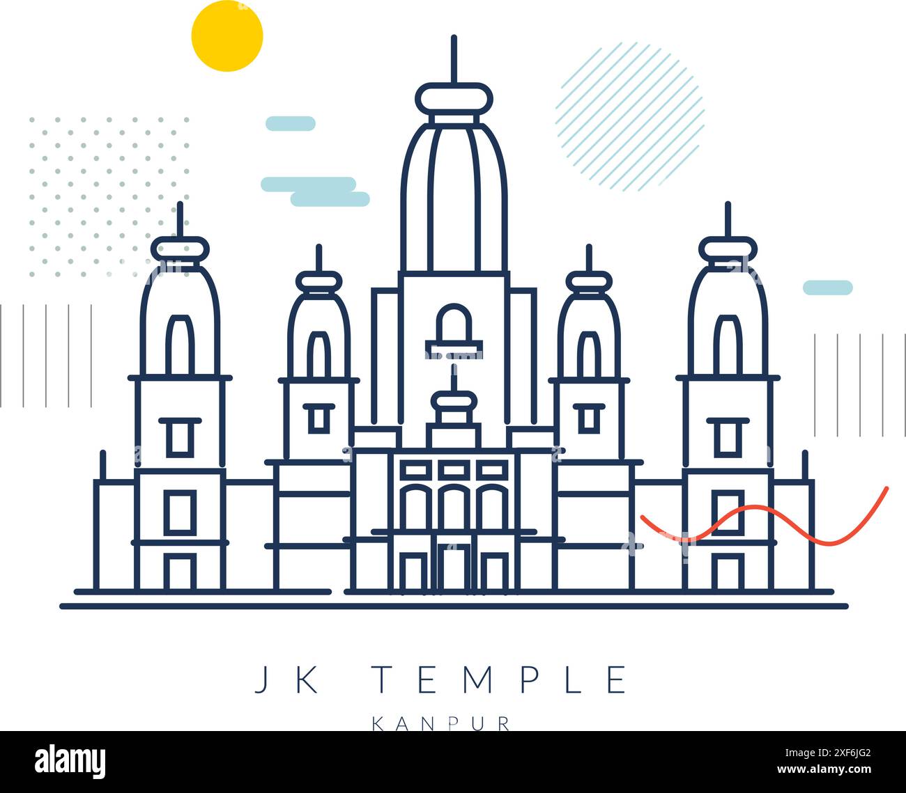 Kanpur City - JK Temple - Uttar Pradesh - Stock Illustration as EPS 10 ...