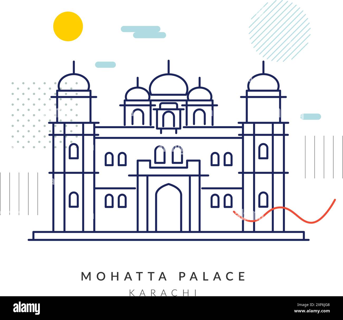Mohatta Palace Museum - Karachi - Stock Illustration as EPS 10 File ...