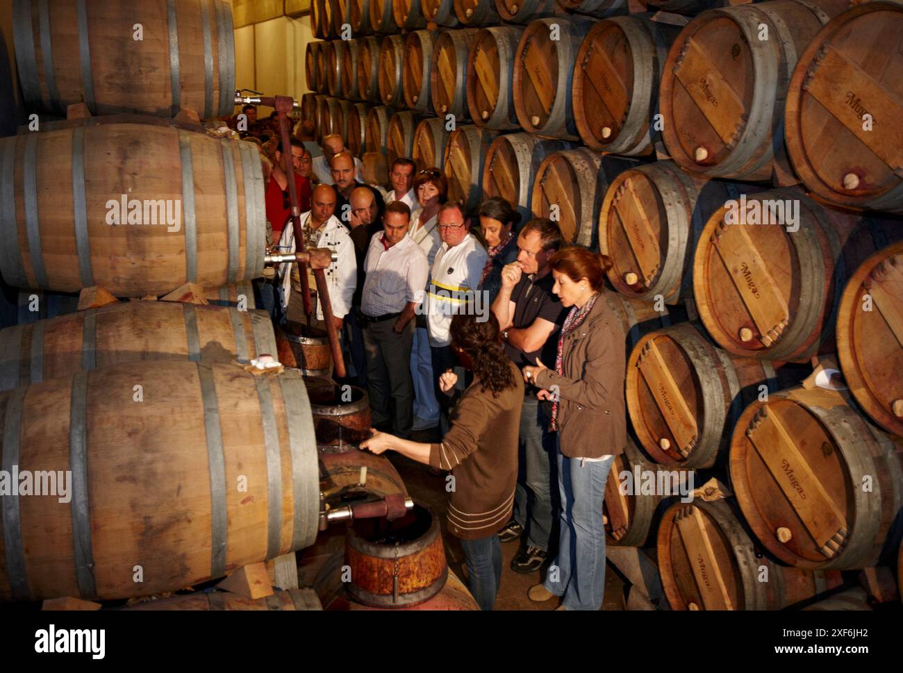 Wine cask aging, Muga winery, Haro, La Rioja, Spain Stock Photo - Alamy