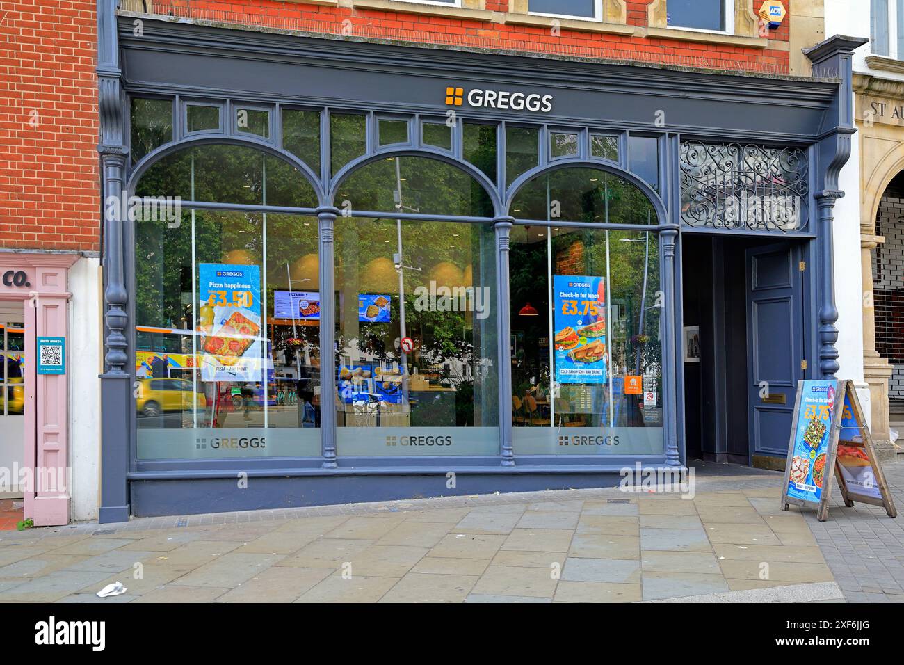 Greggs store front, Bristol city centre. Taken June / July 2024 Stock ...
