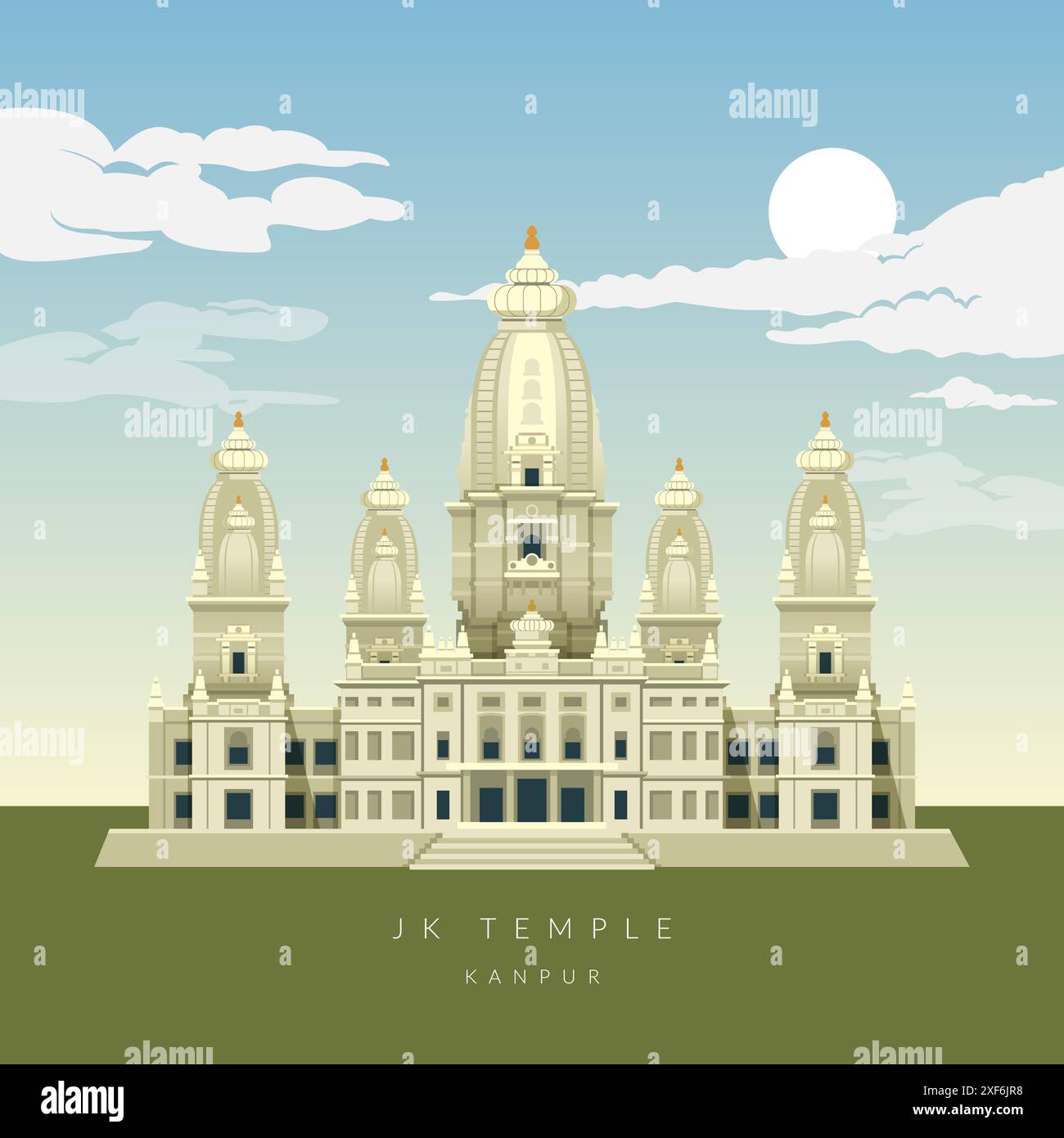 Kanpur City - JK Temple - Uttar Pradesh - Stock Illustration as EPS 10 ...