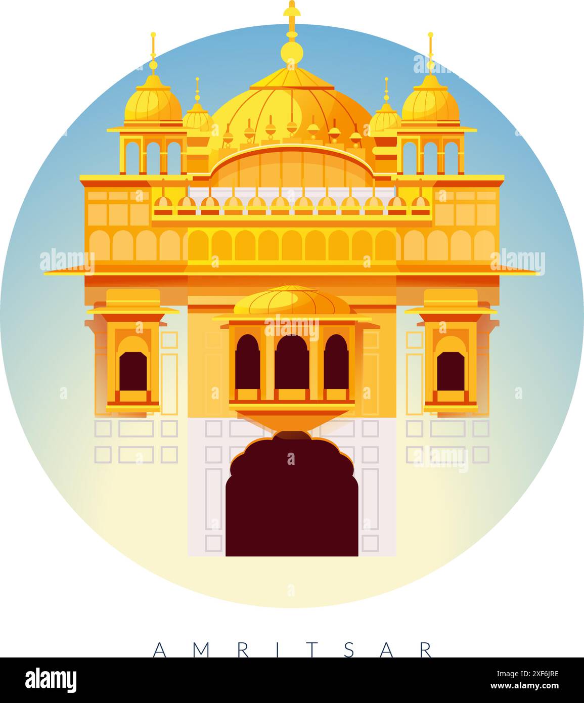 The Golden Temple - Amritsar - Stock Illustration as EPS 10 File Stock ...