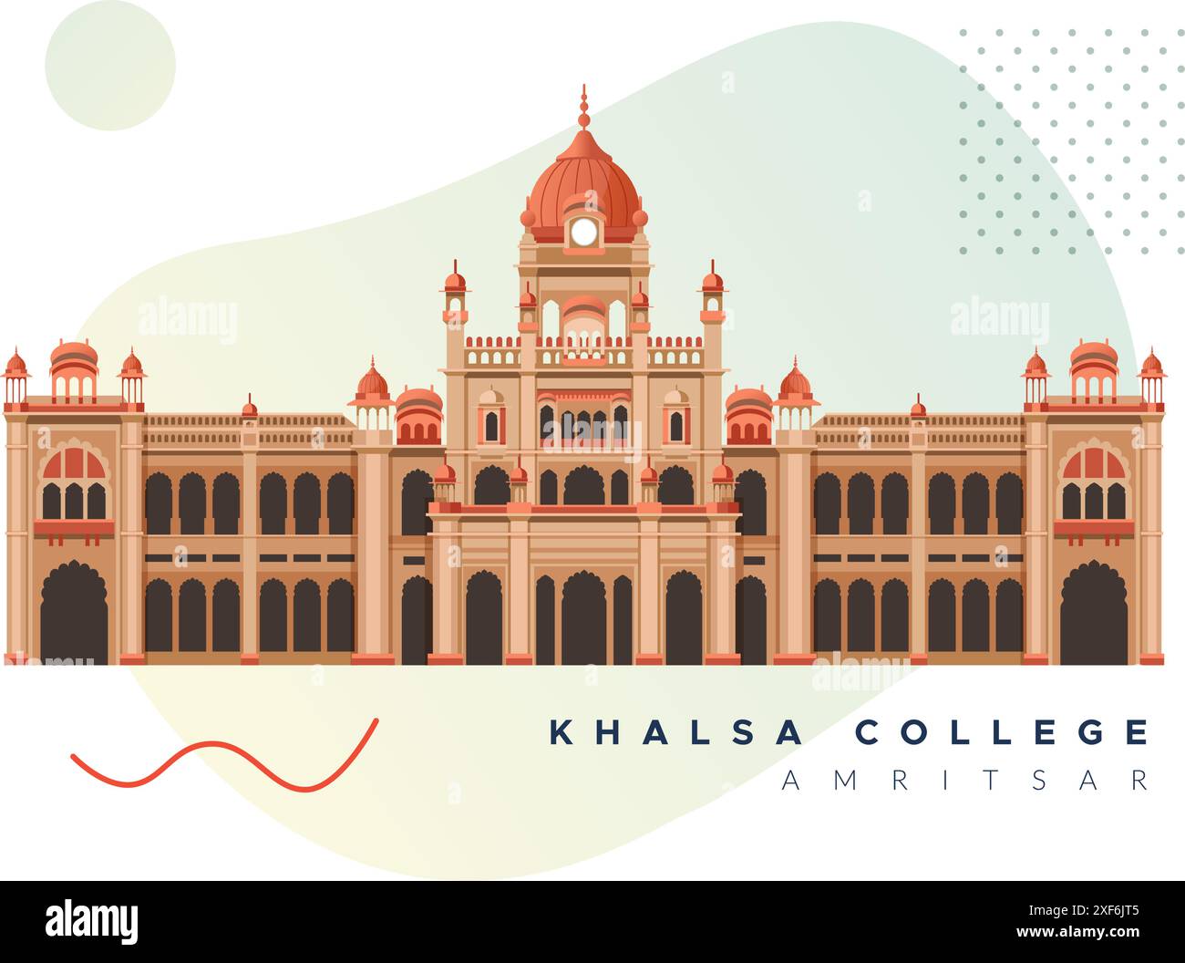 Historic Khalsa College - Amritsar - Punjab - Stock Illustration as EPS ...
