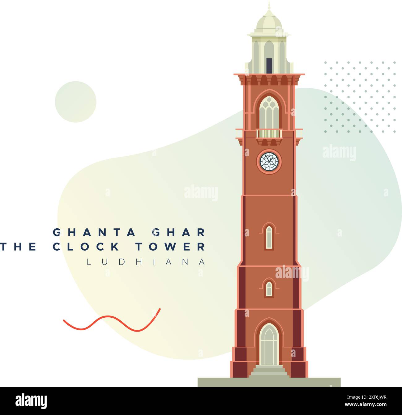 The Clock Tower - Ghanta Ghar - Ludhiana - Stock Illustration as EPS 10 ...