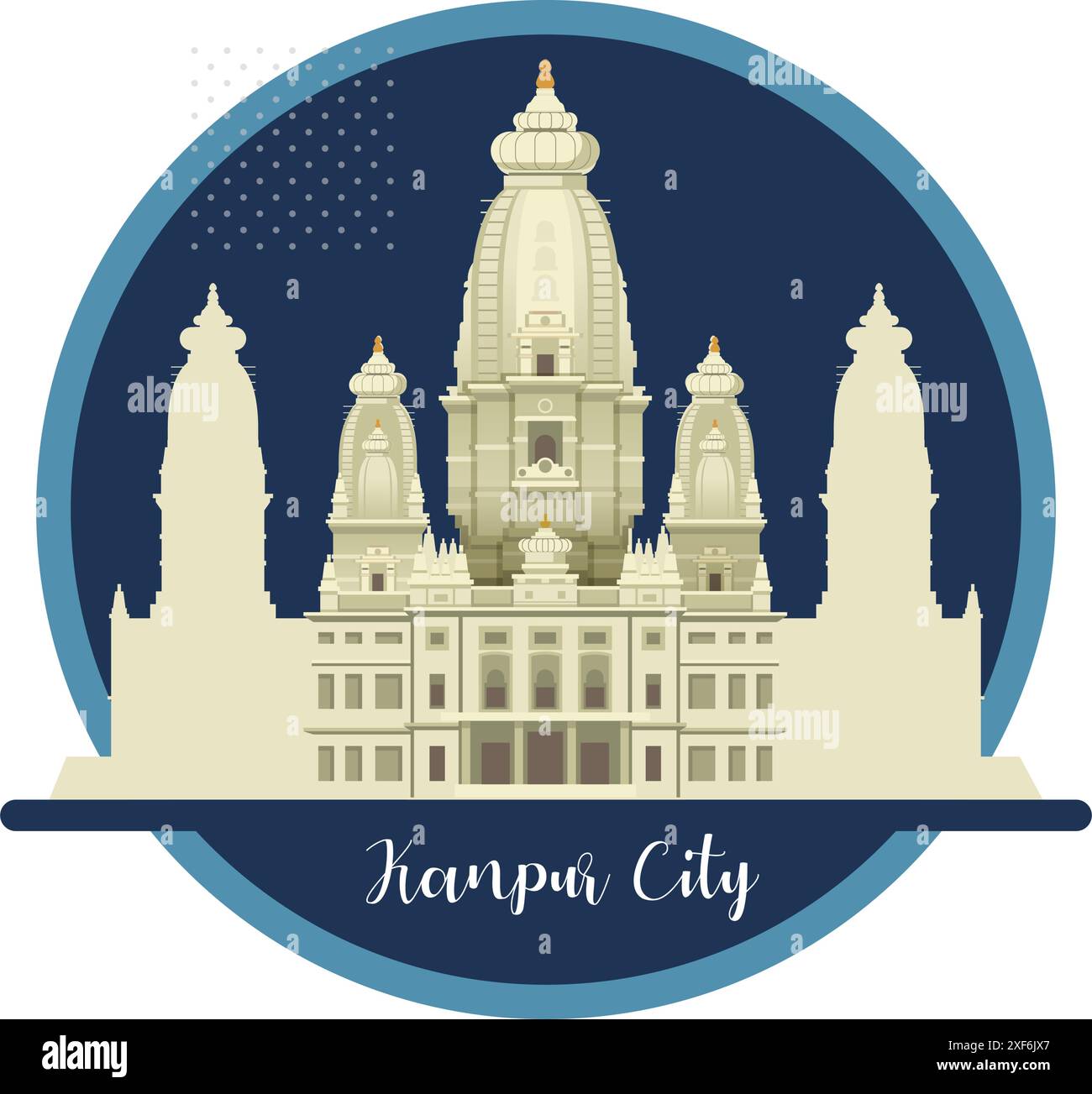 Kanpur City - JK Temple - Uttar Pradesh - Stock Illustration as EPS 10 ...