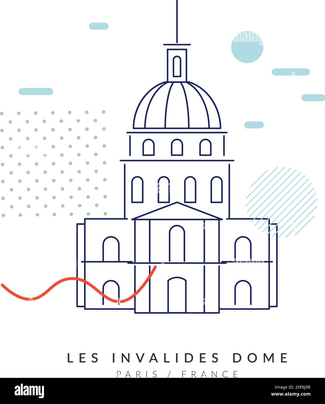 The Dome des Invalides - Paris, France - Stock Illustration as EPS 10 ...