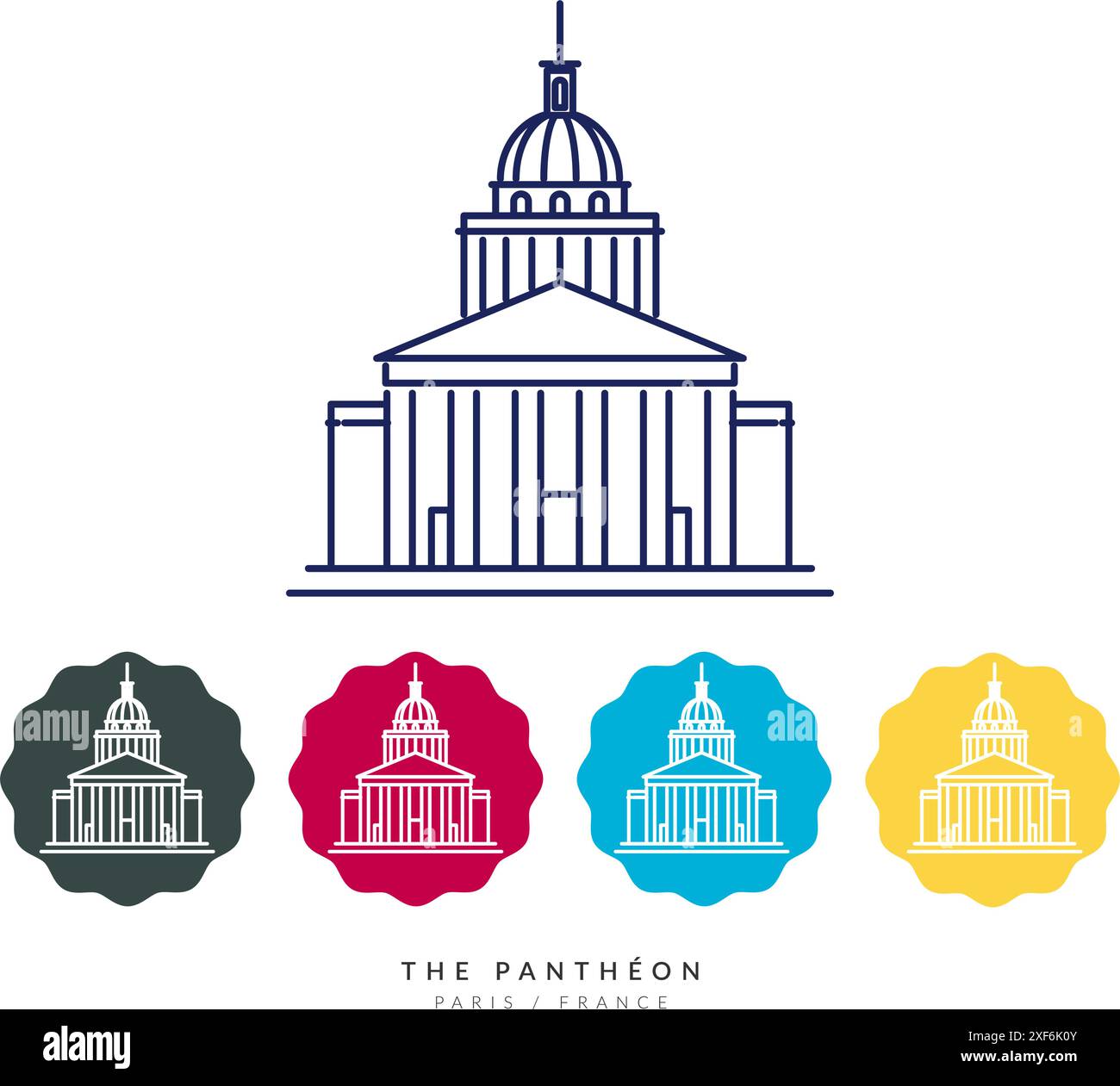 The Pantheon - Monument in Paris, France - Stock Illustration as EPS 10 ...