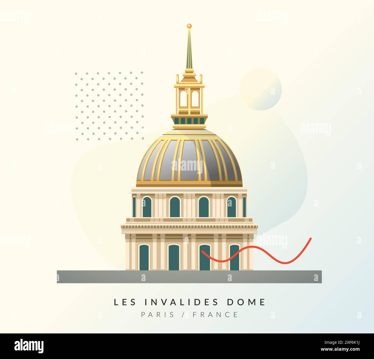 The Dome des Invalides - Paris, France - Stock Illustration as EPS 10 ...